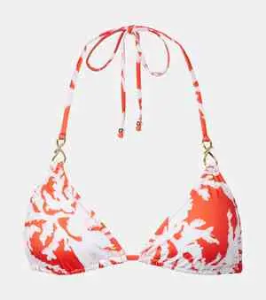 ALEXANDRA MIRO Leoni Printed Bikini Top - Orange
