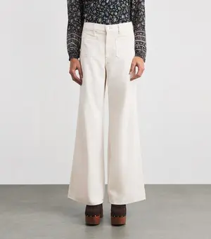 Veronica Beard Kasey Wide-leg Jeans - Beige