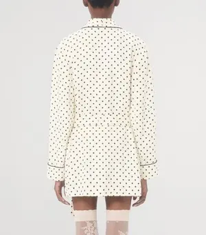 Valentino Garavani Embroidered Polka Dot Robe