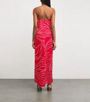 Verandah Strapless Tulip Printed Maxi Dress