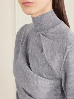 Givenchy Draped Wool-blend Turtleneck Sweater - Gray