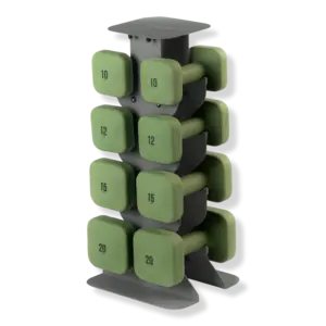 WeGym Safegrip Dumbbells Upper Set With Rack - Forest