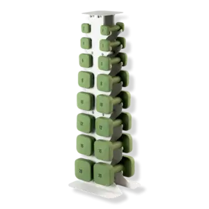 WeGym Safegrip Dumbbells Full Set With Light Rack - Forest