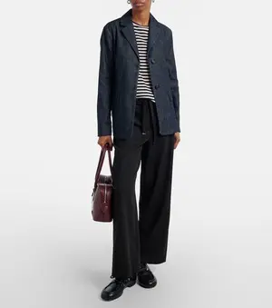 Max Mara Argenta Virgin Wool Crepe Wide-leg Pants - Black