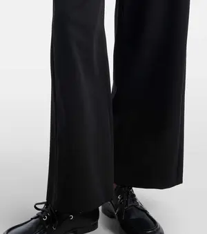 Max Mara Argenta Virgin Wool Crepe Wide-leg Pants - Black