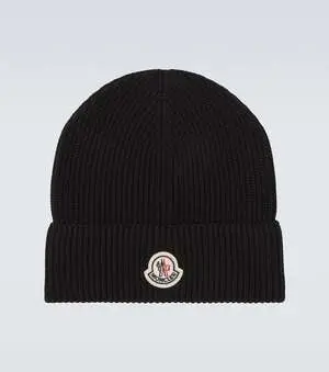 Moncler Archivio Ribbed-knit Cotton Beanie - Black