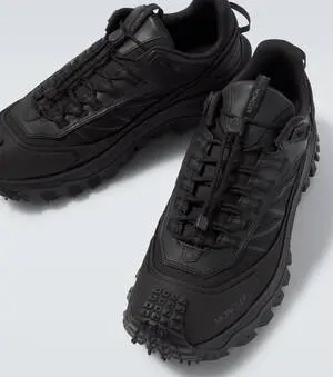 Moncler Trailgrip Gtx Leather-trimmed Sneakers - Black