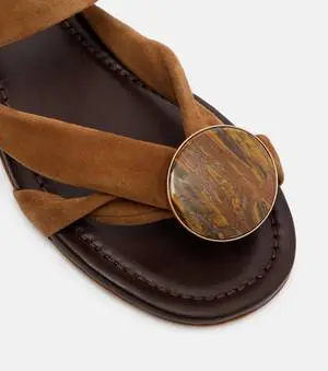 Christopher Esber Doma Embellished Suede Sandals