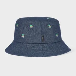 Paul Smith Leaf-embroidered Bucket Hat - Blue