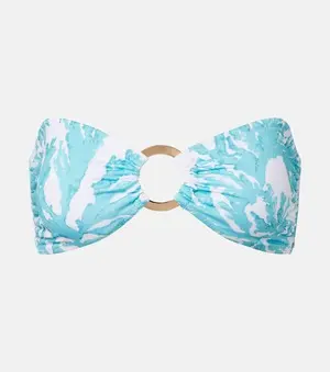 ALEXANDRA MIRO Carlotta Printed Bandeau Bikini Top - Blue