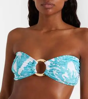 ALEXANDRA MIRO Carlotta Printed Bandeau Bikini Top