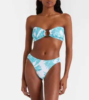 ALEXANDRA MIRO Carlotta Printed Bandeau Bikini Top