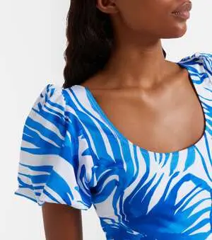 ALEXANDRA MIRO Jeanie Floral Belted Swimsuit - Blue