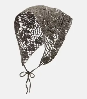 Magda Butrym Crochet Cotton Scarf - Brown