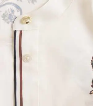 Veronica Beard Twill Floral Print Blouse