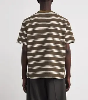 Paul Smith Cotton-blend Textured Stripe T-shirt