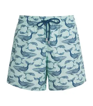 Vilebrequin Whale Print Moorea Swim Shorts - Blue
