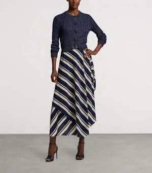 Ralph Lauren Silk Cable-knit Cropped Cardigan