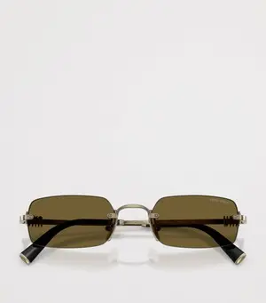 Miu Miu Metal Rectangular Sunglasses