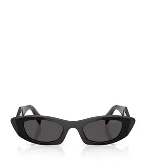 Prada Acetate Oval Sunglasses - Black
