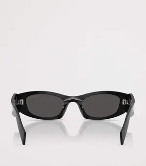 Prada Acetate Oval Sunglasses - Black
