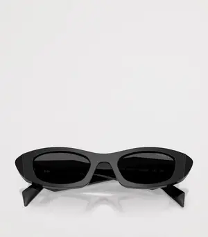 Prada Acetate Oval Sunglasses - Black
