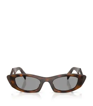 Prada Acetate Oval Sunglasses - Brown