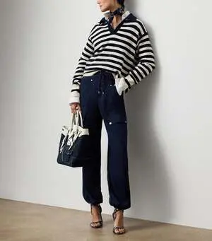 Ralph Lauren Cashmere Striped Polo Sweater