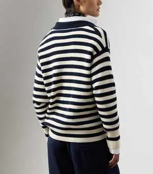 Ralph Lauren Cashmere Striped Polo Sweater