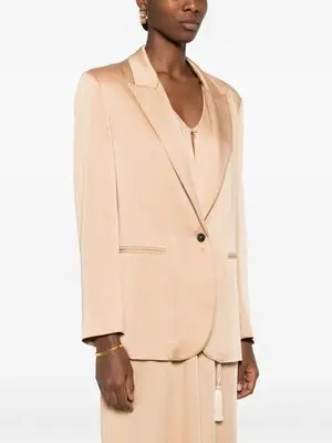 FORTE_FORTE Single-breasted Blazer Jacket - Beige