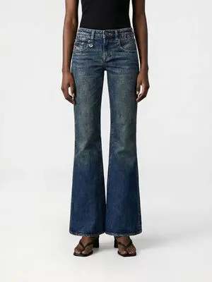 R13 Flared Jeans In Denim - Blue