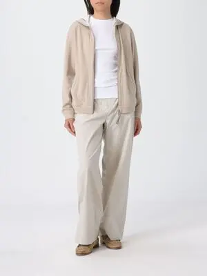 Brunello Cucinelli Full Zip Hooded Sweatshirt - Beige