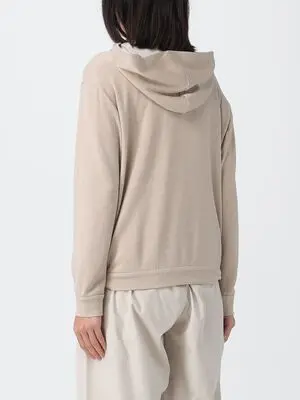 Brunello Cucinelli Full Zip Hooded Sweatshirt - Beige
