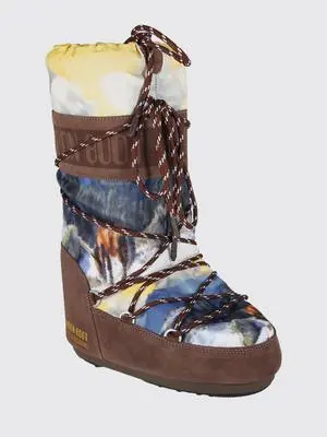 Moon Boot Printed Lace-up Boots - Cocoa