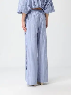 Zimmermann Striped Wide-leg Trousers With Button Detailing - Gnawed Blue
