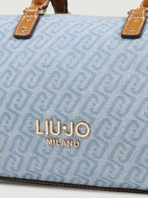 Liu Jo Monogrammed Barrel Bag - Gnawed Blue
