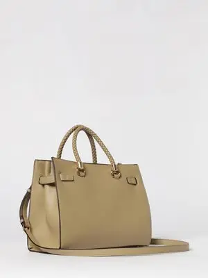 Liu Jo Top Handle Bag With Braided Straps And Logo Charm - Mud