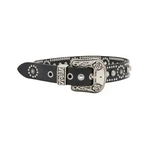 GOLDEN GOOSE Lace Washed Leather Belt