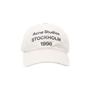 Acne Studios Logo Baseball Cap - White