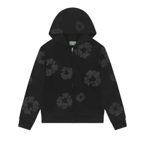DENIM TEARS Mono Cotton Wreath Zip Hoodie - Black