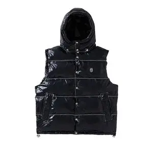 A BATHING APE Nylonetal Badge Padded Vest