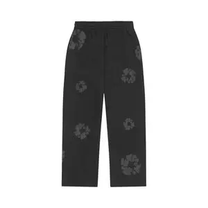 DENIM TEARS Mono Cotton Wreath Baggy Sweatpants - Black