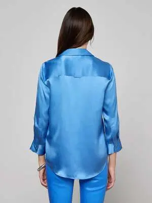 L'Agence Dani Silk Blouse Top
