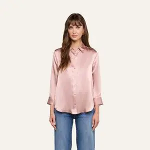 L'Agence L'AGENCE Dani Silk Blouse Pale Rose