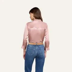 L'Agence Dani Silk Blouse - Pale Rose
