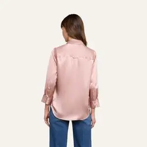 L'Agence Dani Silk Blouse - Pale Rose