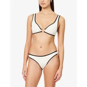 Seafolly Beach Bound Contrast-trim Bikini Top