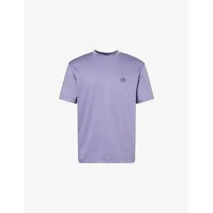 Giorgio Armani Logo-embroidered Crewneck Cotton T-shirt - Ortensia