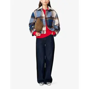 OMNES Checked Woven Jacket - Blue/brown Gingham