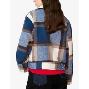 OMNES Checked Woven Jacket - Blue/brown Gingham